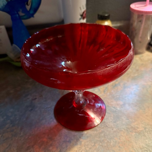 Vintage | Art | Vintage Ruby Red Glass Compote Candy Dish Decorative ...